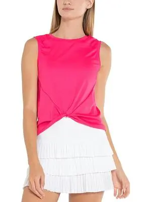 Lucky In Love Twist Front Tank - Pink