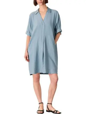 Whistles Melanie Shirt Dress - Pale Blue