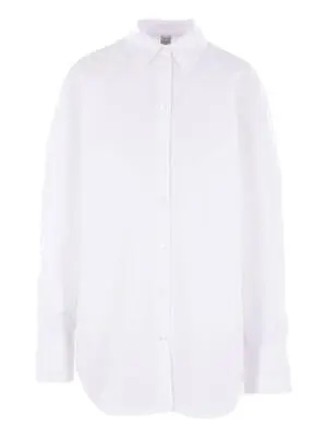TOTÊME Oversized Organic Cotton Poplin Shirt - White