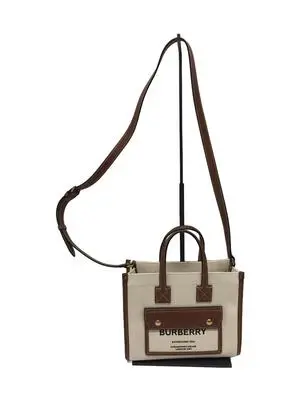 Burberry Freya Mini Canvas Tote Bag - Beige