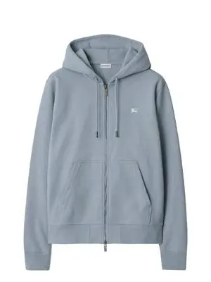 Burberry Hooded Zip-up Sweatshirt - Blue