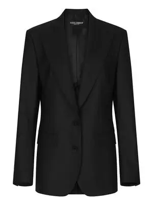 Dolce & Gabbana Single-breasted Woolen Jacket - Black