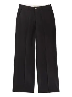 SECOND / LAYER Stretch-wool Trousers - Black