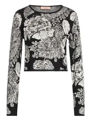 TWINSET Jacquard-Knit Cropped Sweater