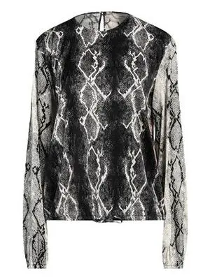 Liviana Conti Snakeskin Print Top - Black
