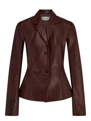 FERRAGAMO Tailored Leather Jacket - Brown