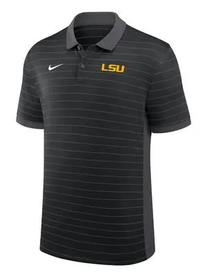 Nike Lsu Sideline Victory Stripe Dri-fit College Polo - Black