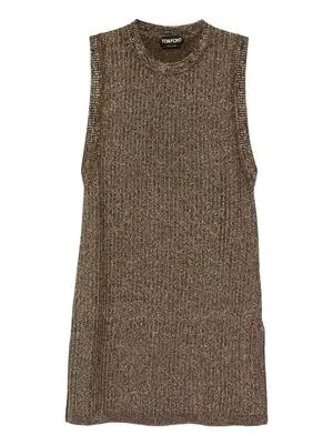 TOM FORD Knitted Side-slits Vest - Brown