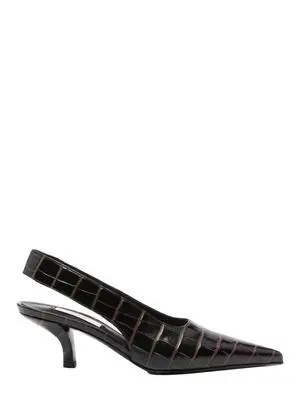 TOTÊME 70mm Crocodile-Effect Slingback Pumps