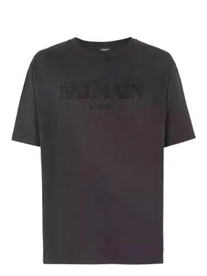 Balmain Logo-embroidered T-shirt - Grey