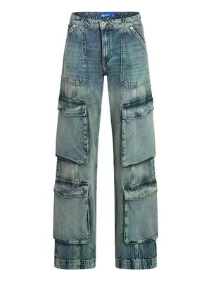 Karl Lagerfeld Relaxed Cargo Jeans - Blue