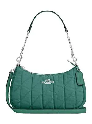COACH® Teri Shoulder Bag Quilted Denim/sv/ivy/green