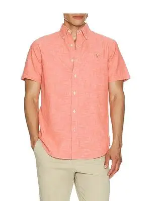 Polo Ralph Lauren Short Sleeve Chambray Sport Shirt In . Also - Red
