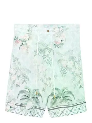 Camilla Jardim Party-print Shorts - Green
