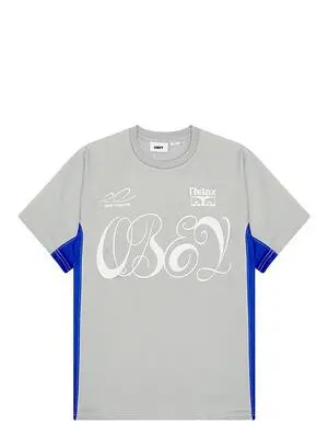 Obey Plaza Active Tee In Grey - Quarry Multi