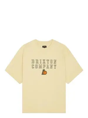 Brixton Worldwide Heavy Weight Relaxed Tee In Cream - Cream Classic Wash
