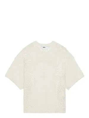 Obey Larry Football Knitted Tee In Cream - Natural
