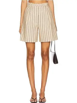 FAVORITE DAUGHTER Miranda Striped Short - Beige & Navy Stripe