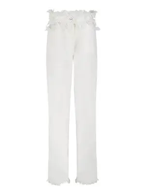 FERRAGAMO Cotton Straight Leg Jeans - White