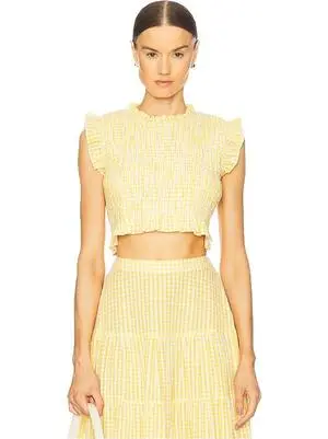 Sundress Malone Top - Gingham Yellow