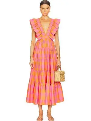 Sundress Shandrani Dress - Gingham Pink & Orange