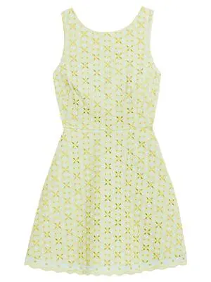 Saloni Jesse Broderie Anglaise Cotton Mini Dress - Yellow