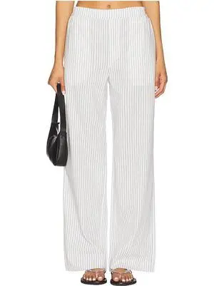 ELODIE THE LABEL Phoebe Pants - White Navy Stripe