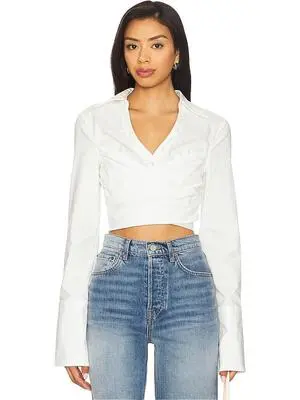 CAMILA COELHO Evangeline Wrap Top - White
