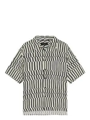 Rag & Bone Dalton Printed Shirt In Black,white - Blue & White Joff Print