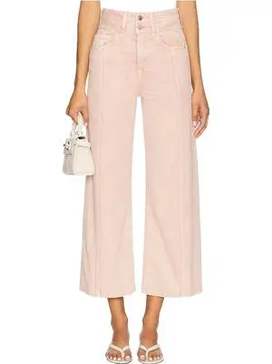 Veronica Beard Taylor Cropped Wide Leg Jeans - Stoned Pink Shell