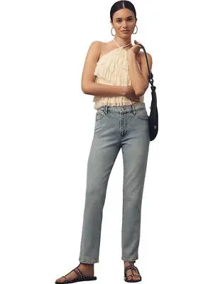FRAME The Borrowed Mid-Rise Straight-Leg Jeans Dolly