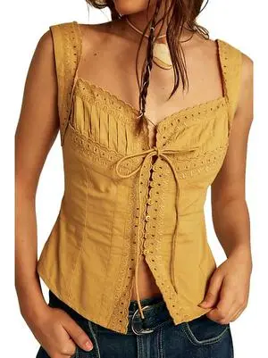 Free People Love Me Not Tank - Hot Honey