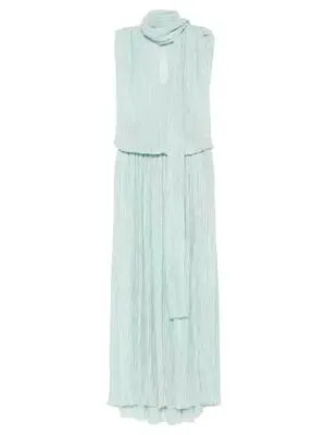 Blumarine Pleated Asymmetric Midi Dress - Green