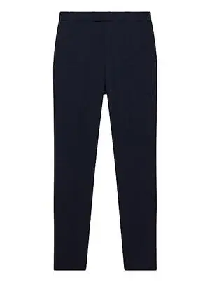 REISS Slim-fit Drawstring Woven Trousers - Navy