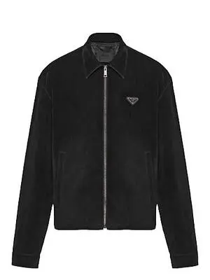 Prada Cotton-velvet Blouson Jacket - Black