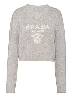 Prada Wool-cashmere Knitted Sweater - Grey