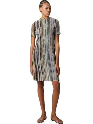 Missoni Short-sleeved Striped Mini Dress - Green Multi