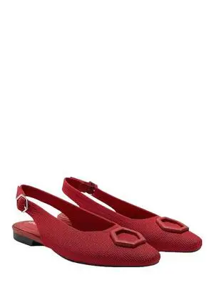 Vivaia Mini Square-Toe Slingback Sandals Ruby  Red