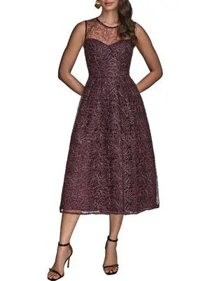 Donna Karan New York Sleeveless Sequin Cocktail Dress - Prune