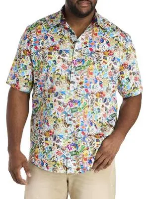 ROBERT GRAHAM BY DXL Big & Tall -stamp Print Sport Shirt - Multi