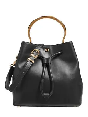 Donna Karan New York Leather Bucket Bag With Metal Handle - Blk/gold