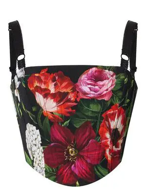 Dolce & Gabbana Printed Rayon Corset Top - Floral