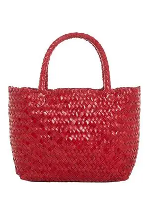 Madewell Handwoven Leather Mini Tote - Festival Red
