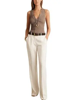 REISS Lanette Craft Stitch Vest Top - Mink