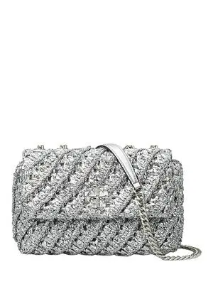 Tory Burch Kira Crochet Small Convertible Crossbody - Silver