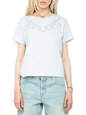 Zadig&Voltaire Alys Fishnet Tee - Cloud