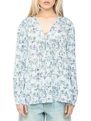 Zadig&Voltaire Tamela Silk Floral Blouse - Cloud
