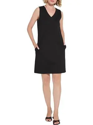 Lyssé Ponte A-line Dress - Black
