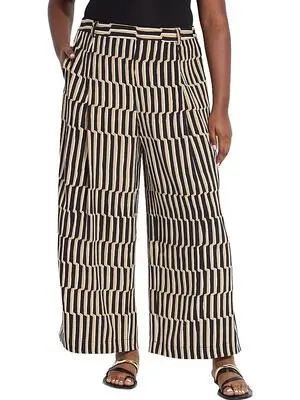 Lyssé Santana Pleated Pants - Breezy Stripe