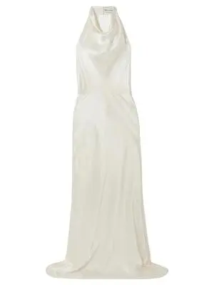 Rebecca Vallance Attia Draped Silk-satin Gown - Neutrals